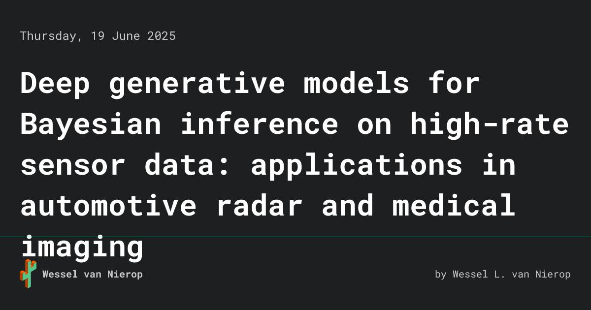 Deep generative models for Bayesian inference on high-rate sensor data ...